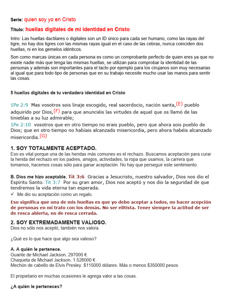 Serie QUIEN SOY YO HUELLAS DIGITALES DIA A DIA 04 11 018 | PDF | Amor ...
