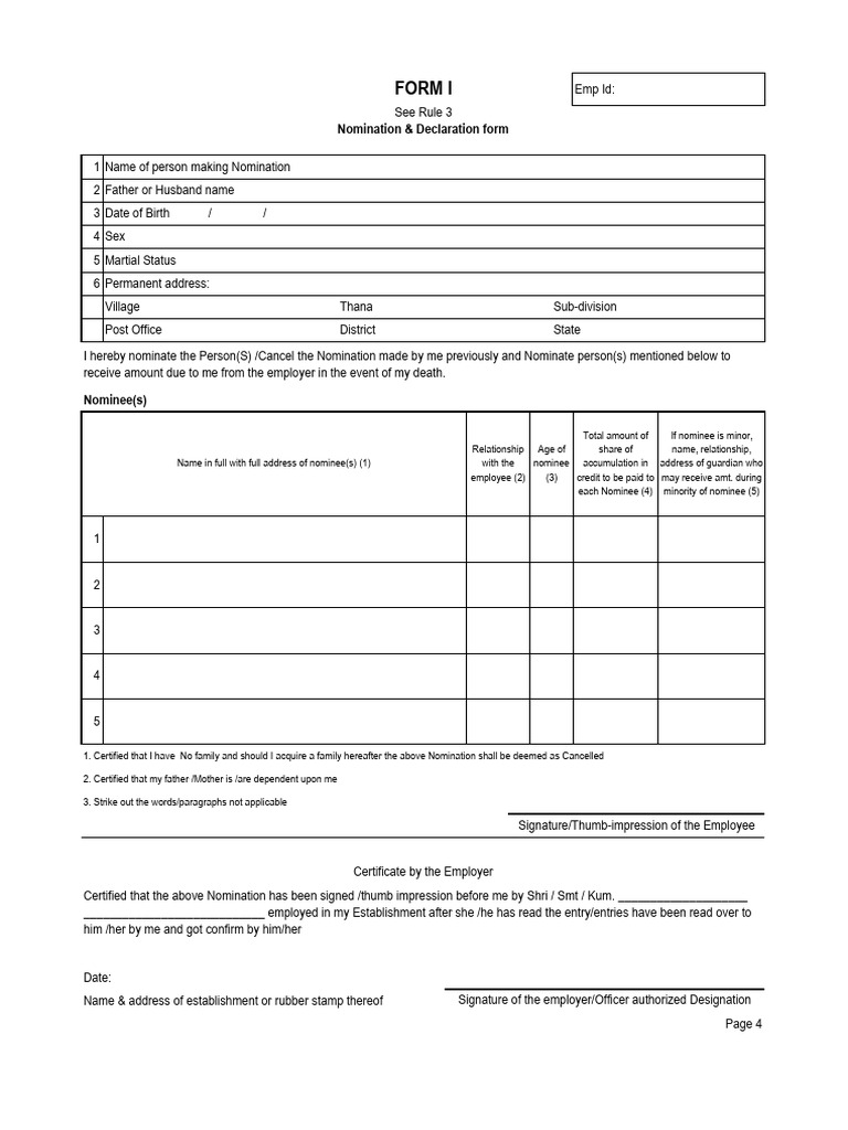2-Form 1 Nomination Form | PDF | Justice | Crime & Violence