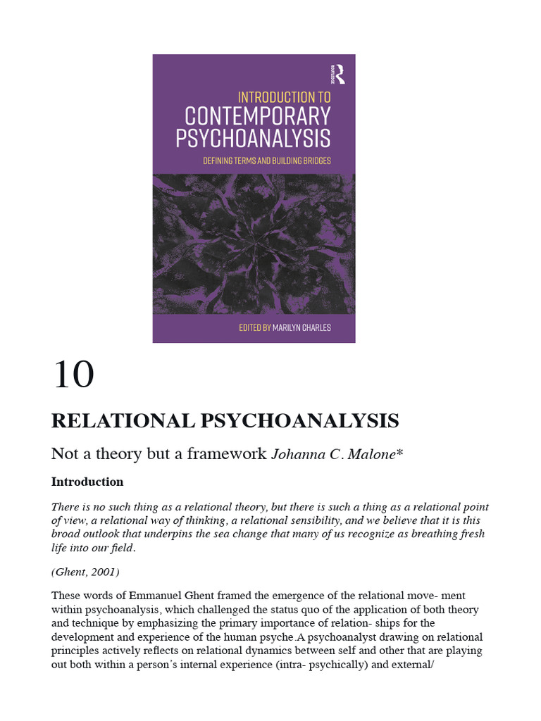 Relational Psychoanalysis | PDF | Psychoanalysis | Sigmund Freud