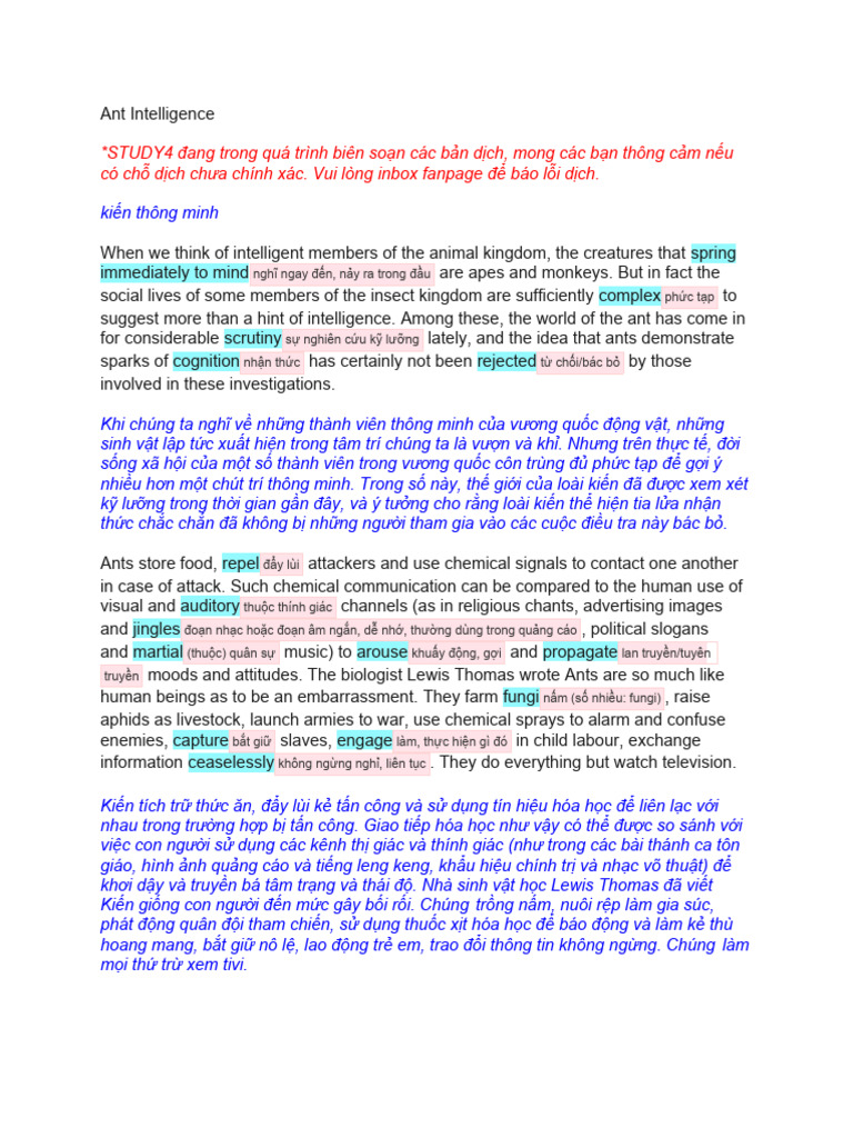 Ant Intelligence Pdf