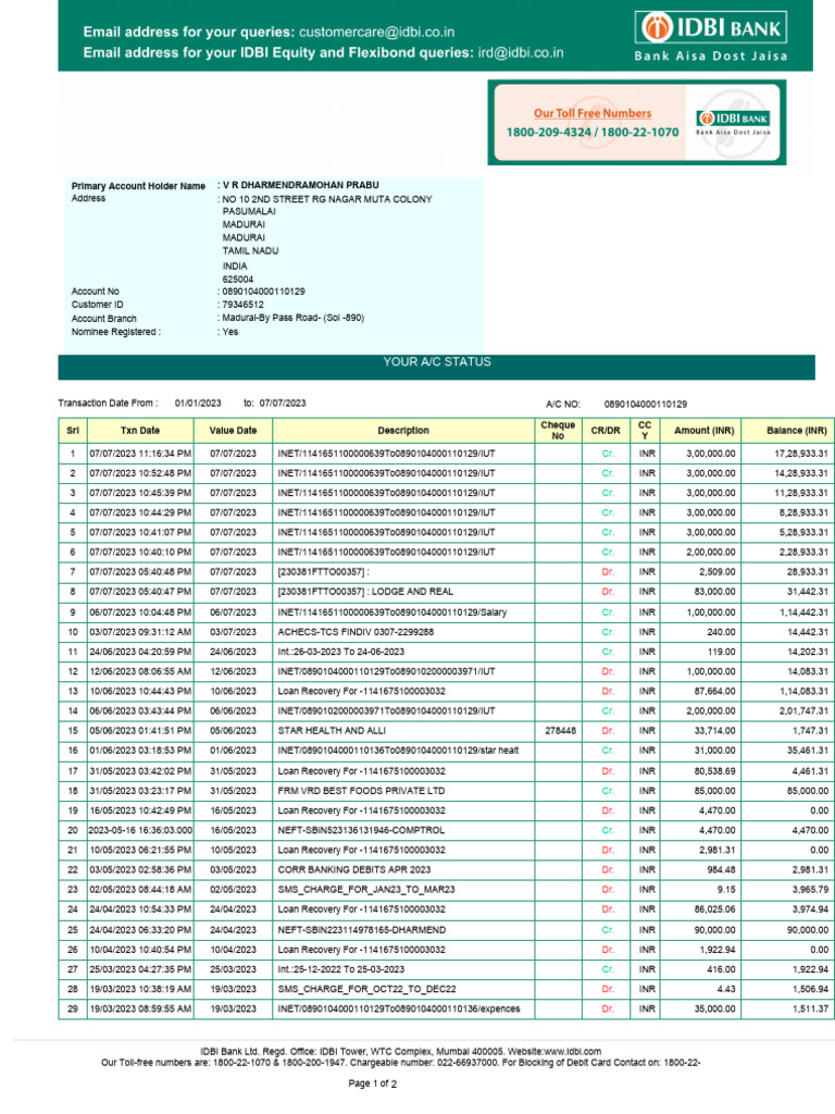 Op Transaction History UX507!07!2023 | PDF | Debit Card | Business