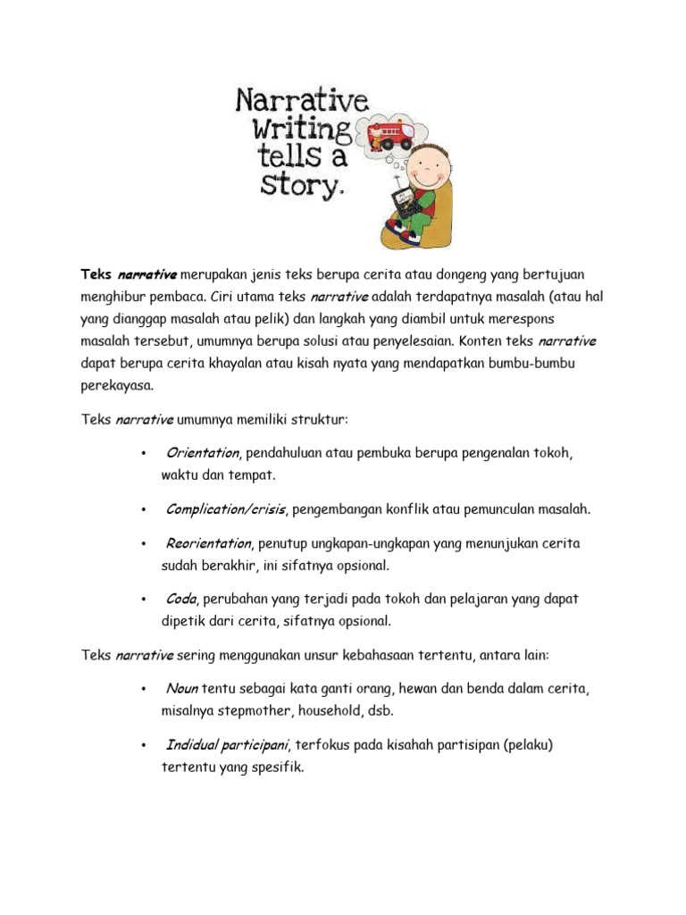 Materi Structure of Narrative Text. | PDF | Seni & Disiplin Bahasa ...