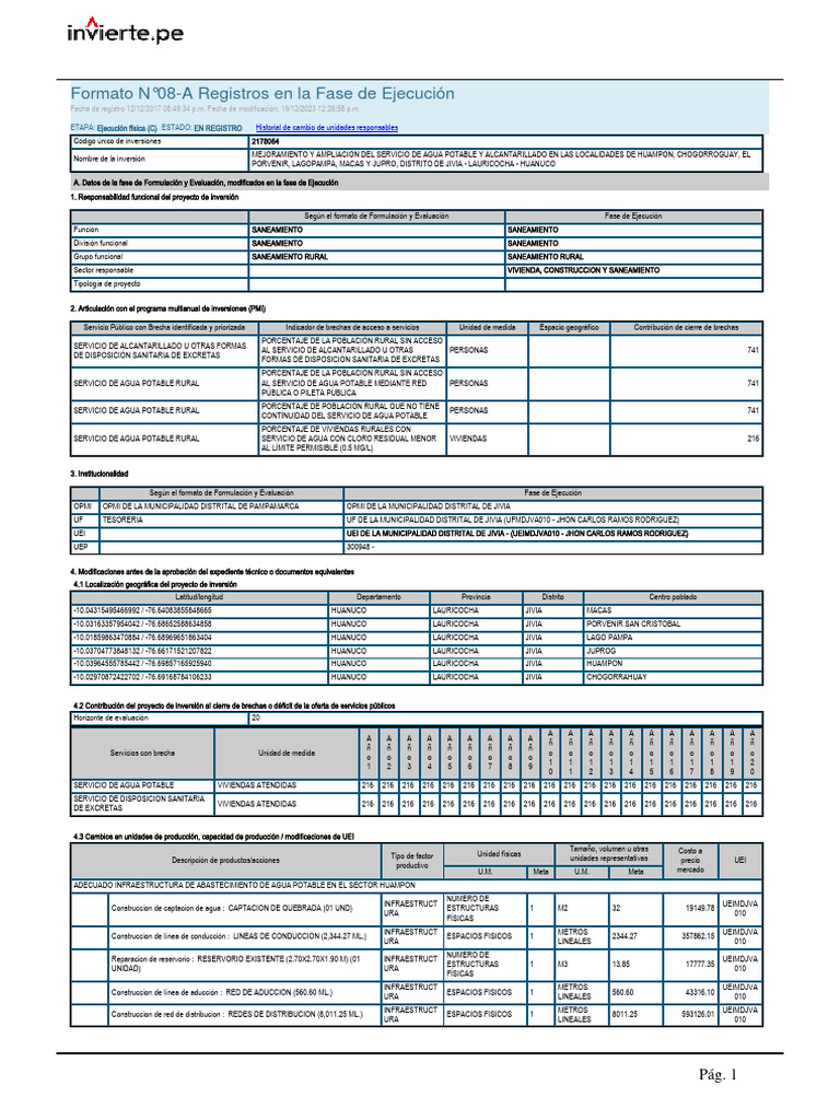 Formato 8A | PDF | Saneamiento | Agua