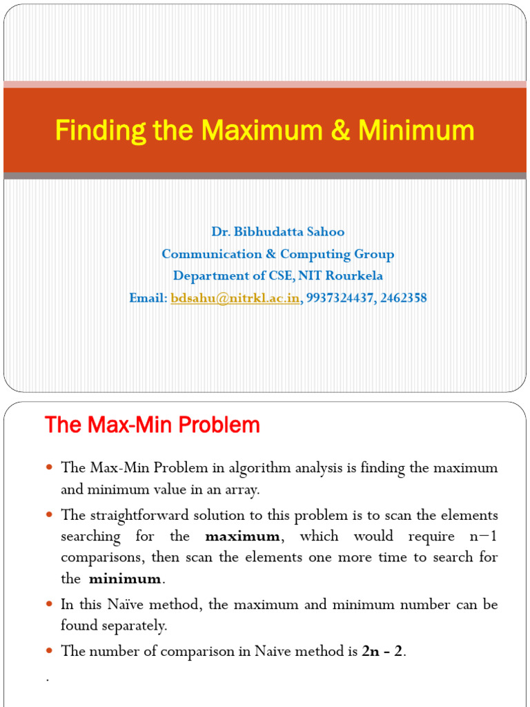 304 Finding Max Min | PDF | Mathematics Of Computing | Computer Programming 304 Finding Max Min | PDF | Mathematics Of Computing | Computer Programming