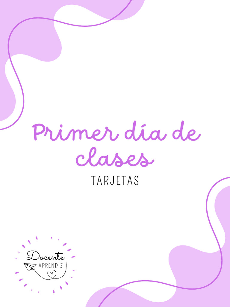 Tarjetas para El Primer Día de Clases | PDF
