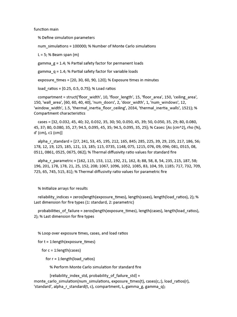 Código em MATLAB 4 | PDF | Monte Carlo Method | Physical Sciences