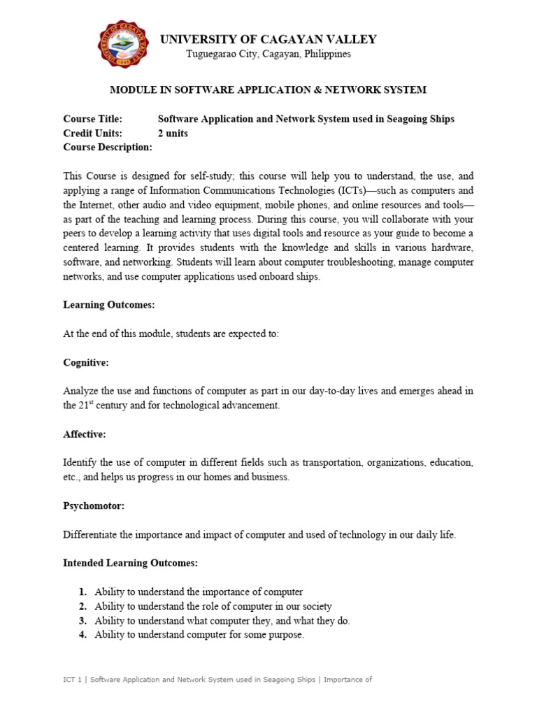 LESSON 1. Importance of Computer - ICT 1 | PDF | Input/Output | Internet