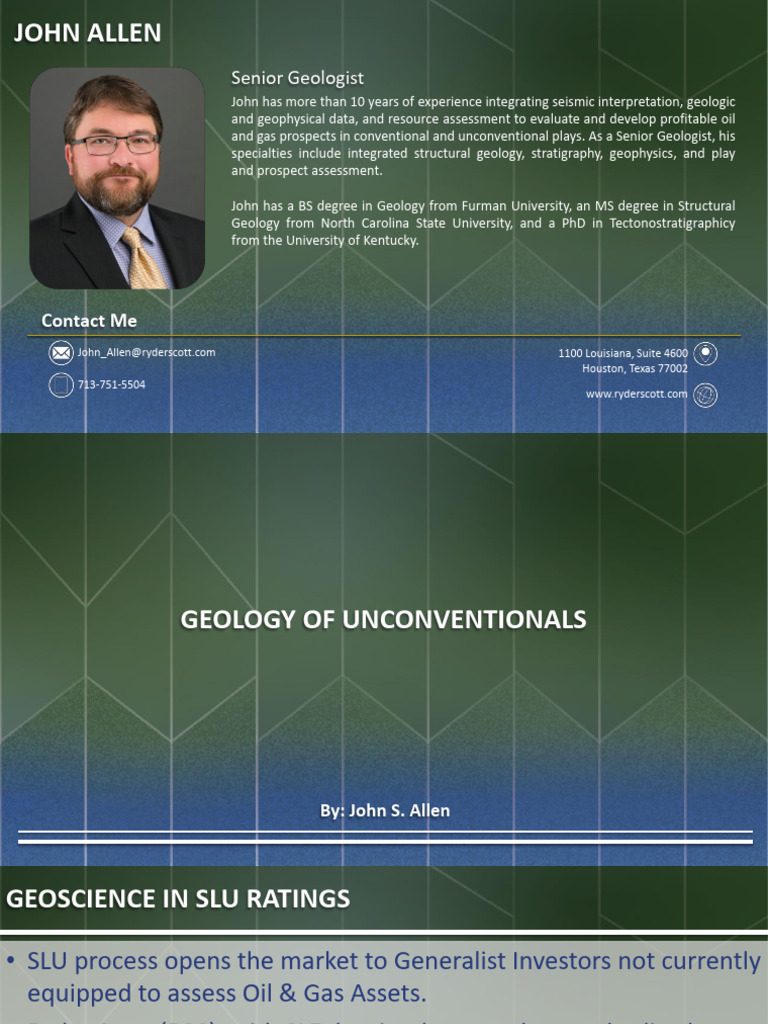 John Allen - Geology of Unconventionals | PDF | Earth Sciences ...