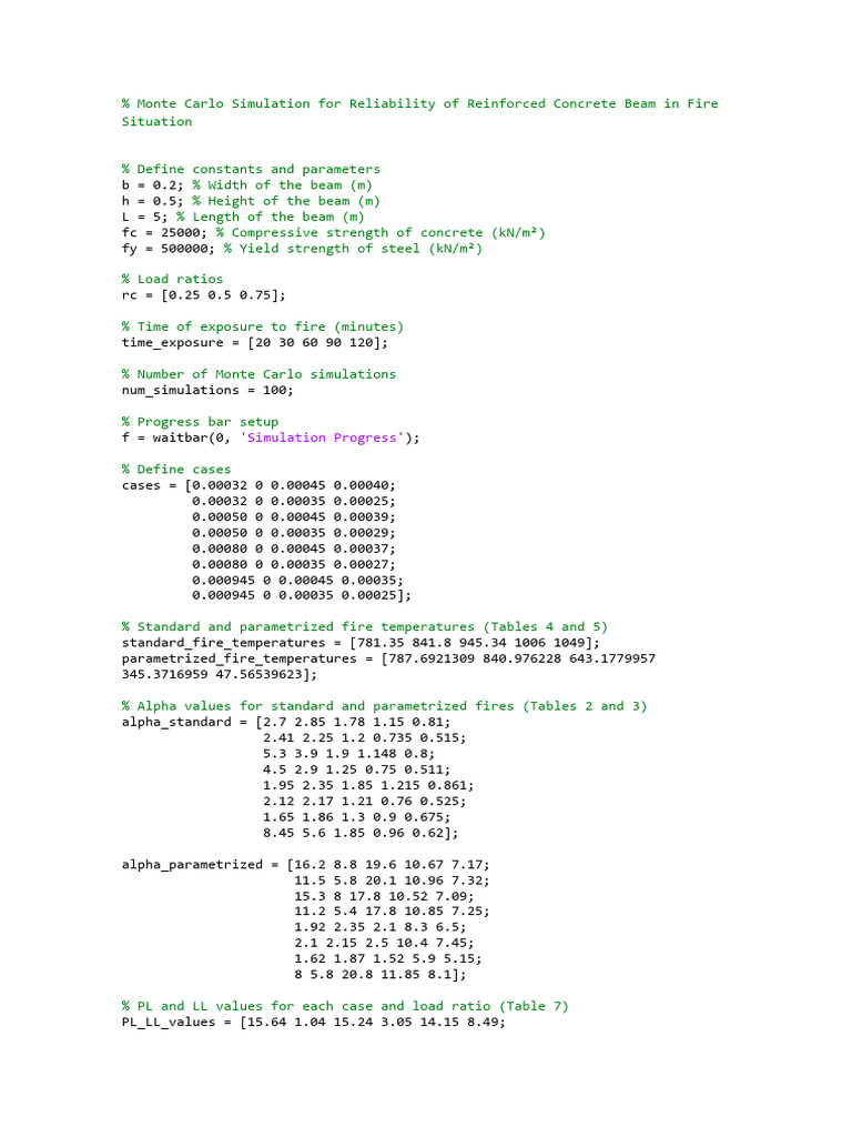 Código em MATLAB 6 | PDF | Reinforced Concrete