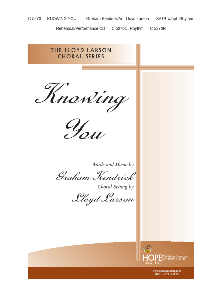 Knowing You - Lloyd Larson | PDF