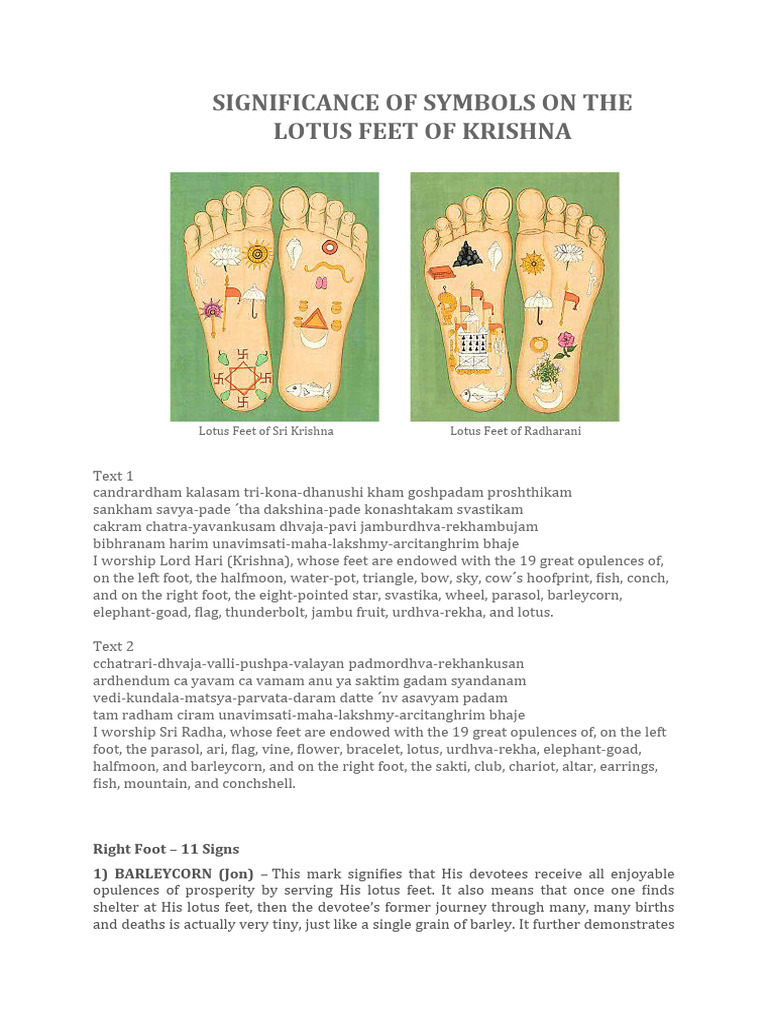 Symbols of Krishna's Lotus Feet | PDF | Krishna | Hinduism