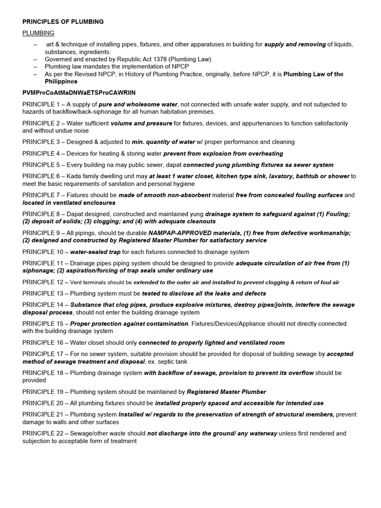 Principless of Plumbing (BSD) | PDF | Plumbing | Sanitary Sewer