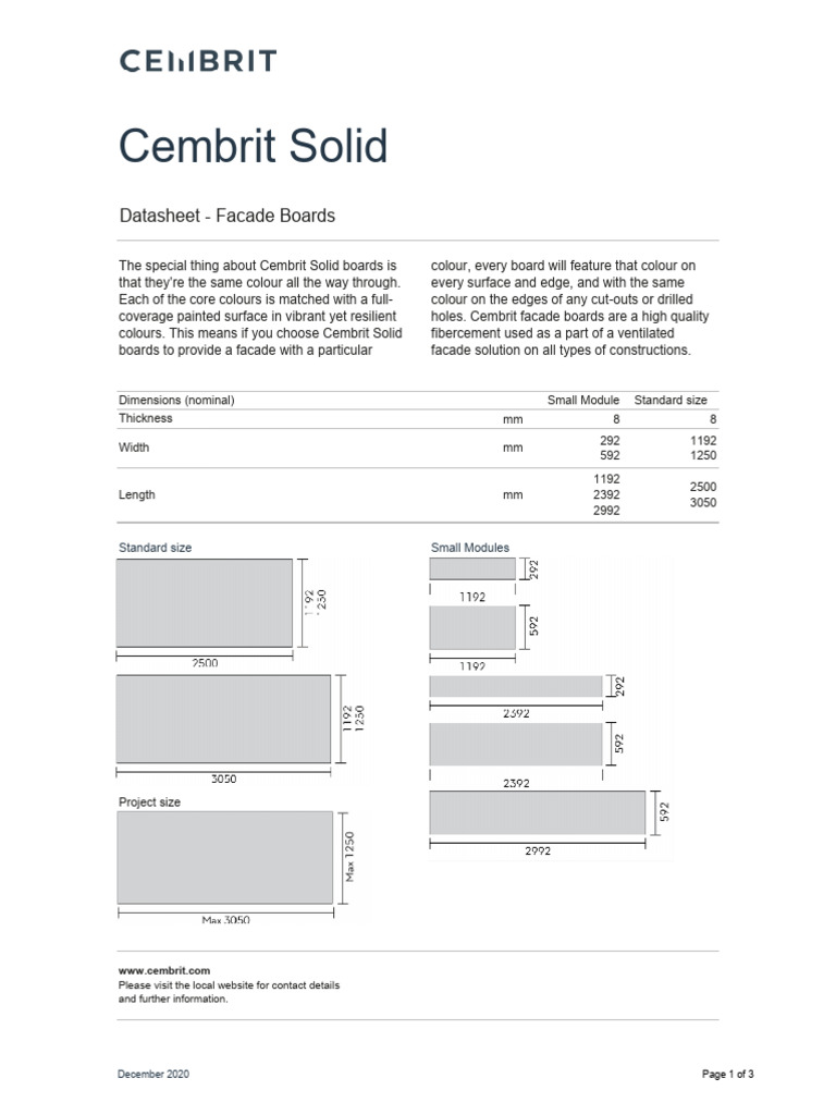 Cembrit Solid Datasheet | PDF | Industrial Processes