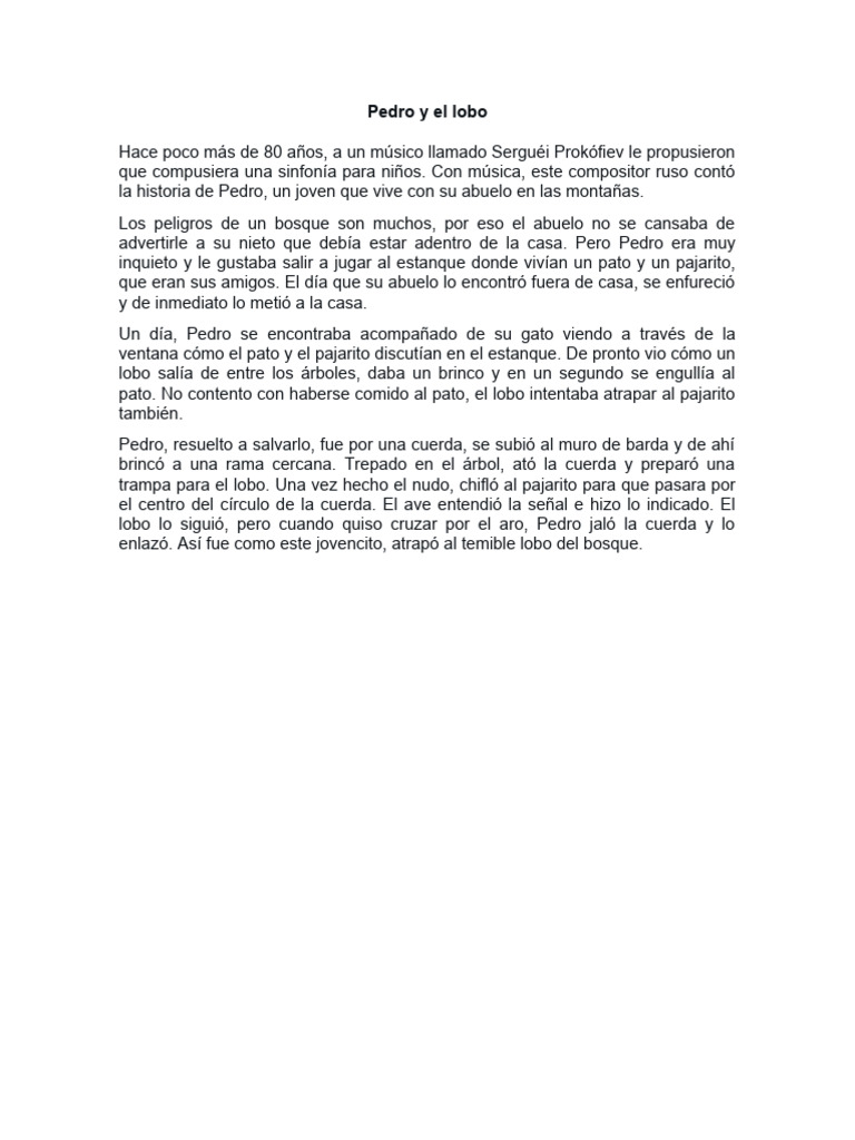 Pedro y El Lobo | PDF