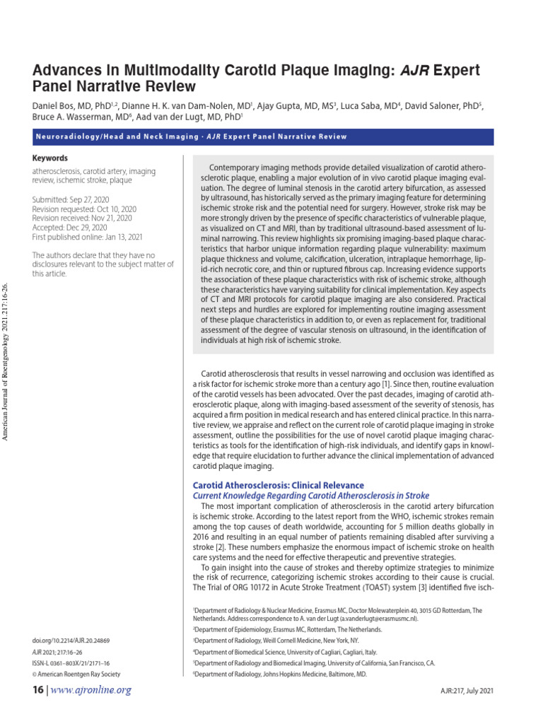 Ajr 20 24869 | PDF | Atheroma | Stroke