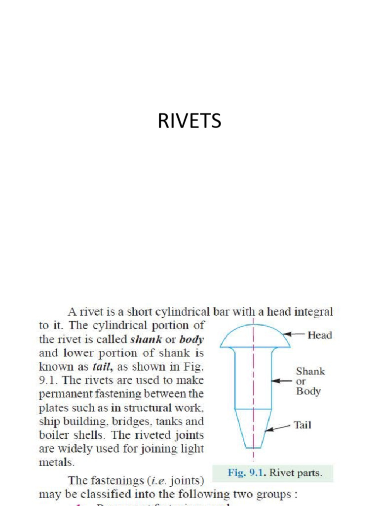 RIVETS | PDF | Rivet | Steel