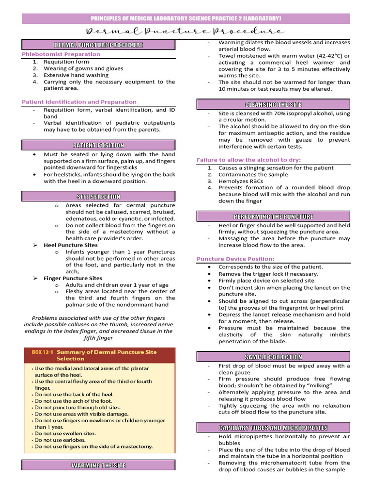 Dermal Puncture Procedure | Download Free PDF | Medical Specialties ...
