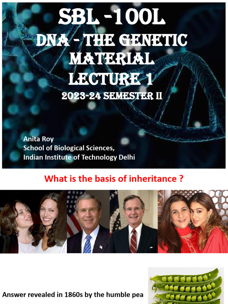 Dna The Genetic Material Lecture 1 Pdf Dna Rna