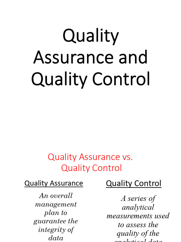 Quality Assurance and Quality Control | PDF | Sensitivity And Specificity | Standard Deviation