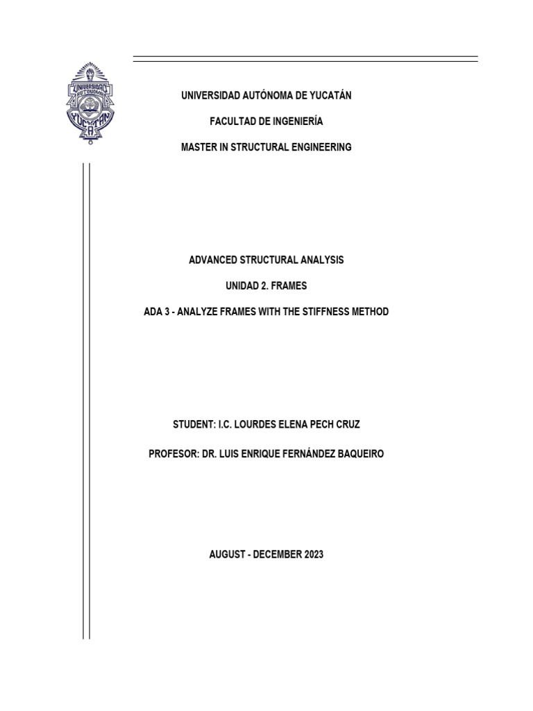 Pech Lourdes ADA3 | PDF | Structural Analysis | Stiffness