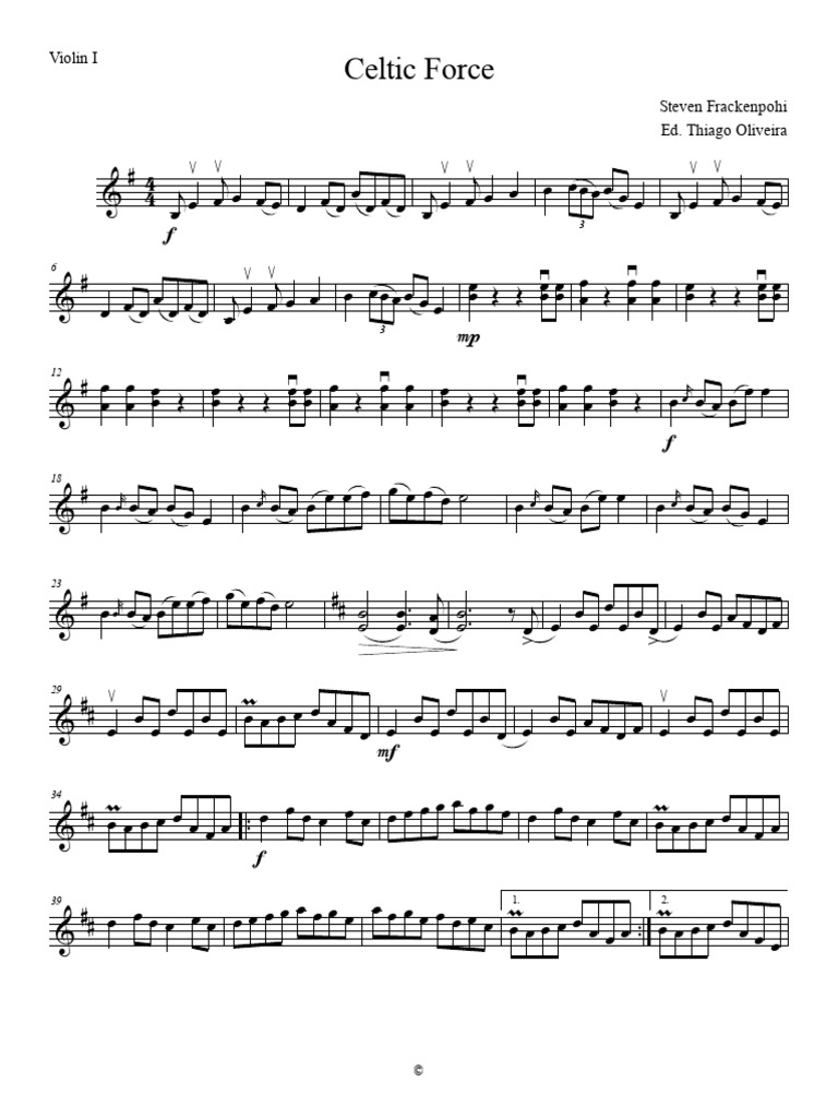 Celtic Force - Violin I | PDF
