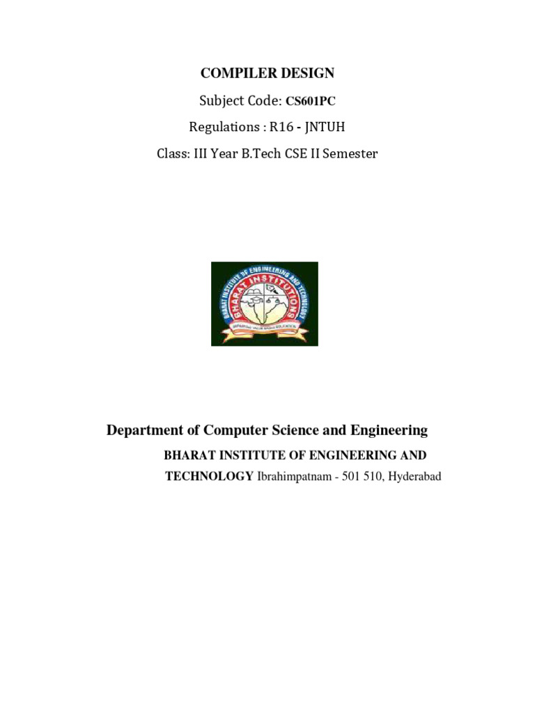 Cse CD | PDF | Parsing | Compiler