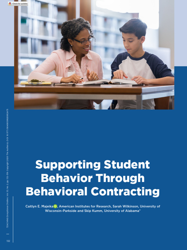 Majeika Et Al 2020 Supporting Student Behavior Through Behavioral ...