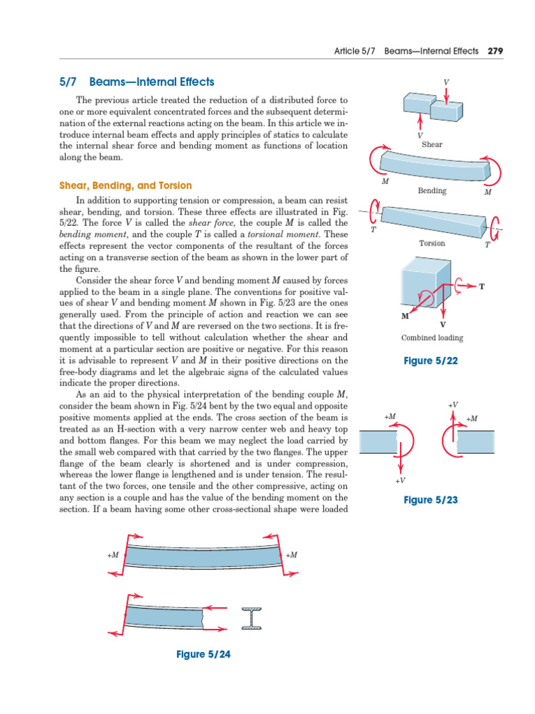 Internal Actions in Beams - PDF New | PDF | Bending | Beam (Structure)