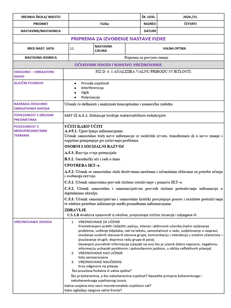 Fizika - Ponavljanje | PDF