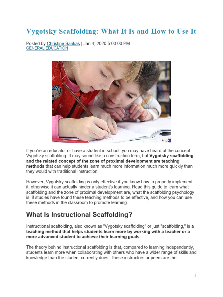 Vygotsky Scaffolding | PDF | Cognitive Psychology | Learning