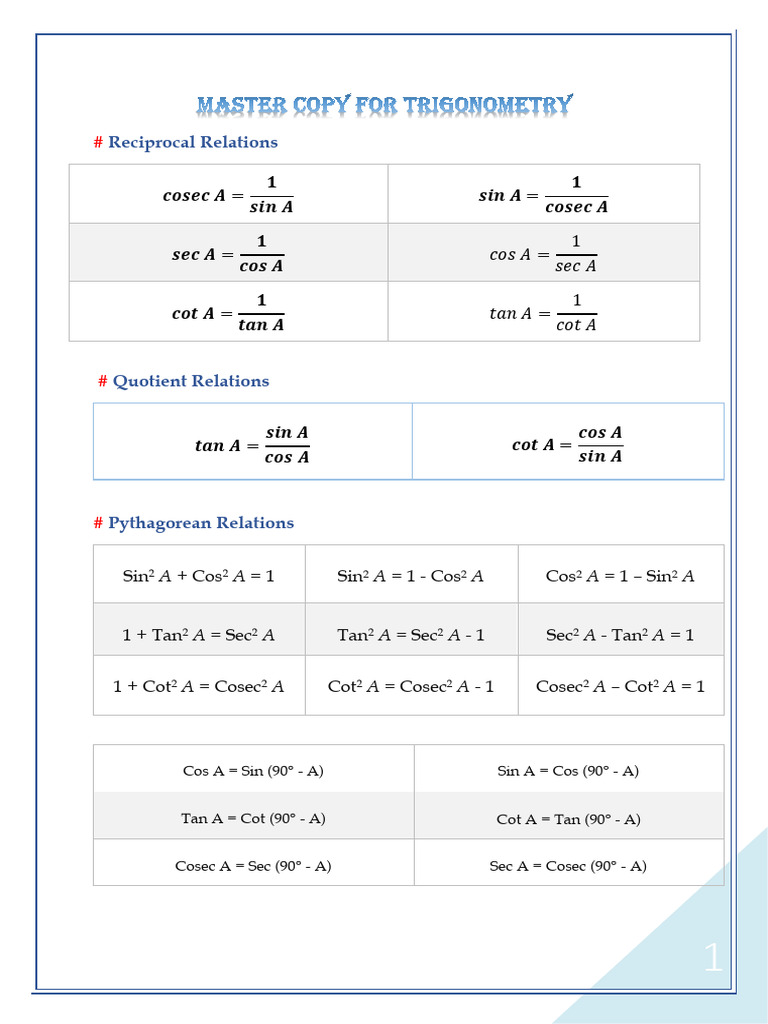 MASTER | PDF | Trigonometric Functions | Mechanics