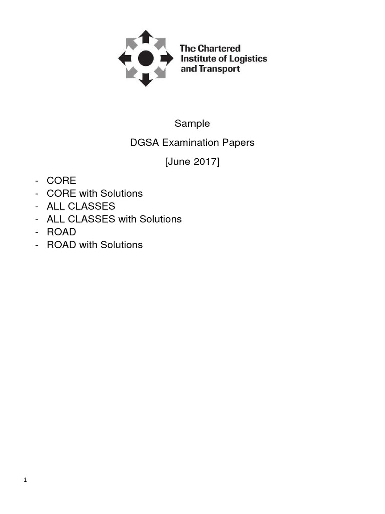 Sample Papers - June 2017 | PDF | Dangerous Goods | Packaging And Labeling