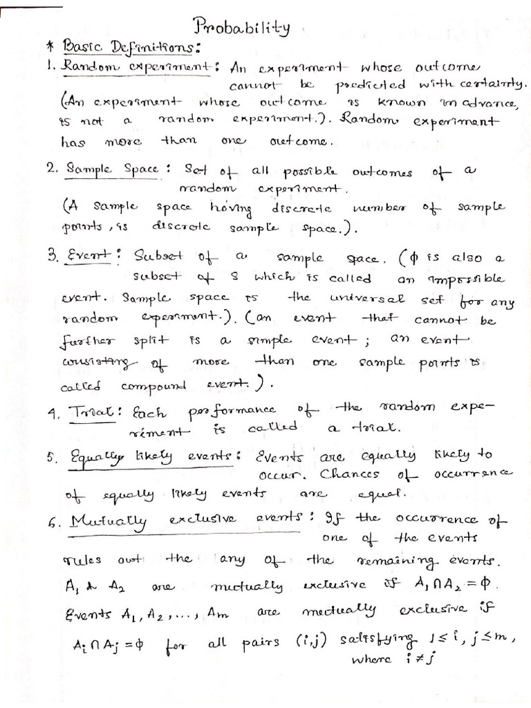 Probability Notes | PDF
