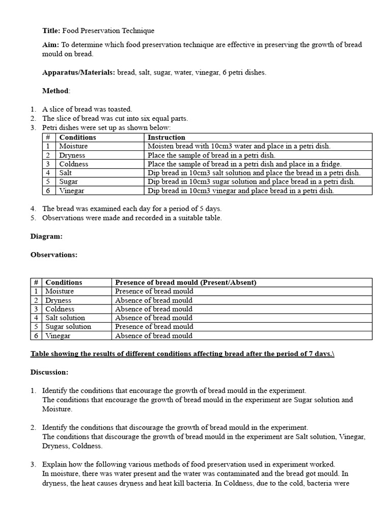 Inte Science Lab 4 - NM | PDF | Mold | Breads