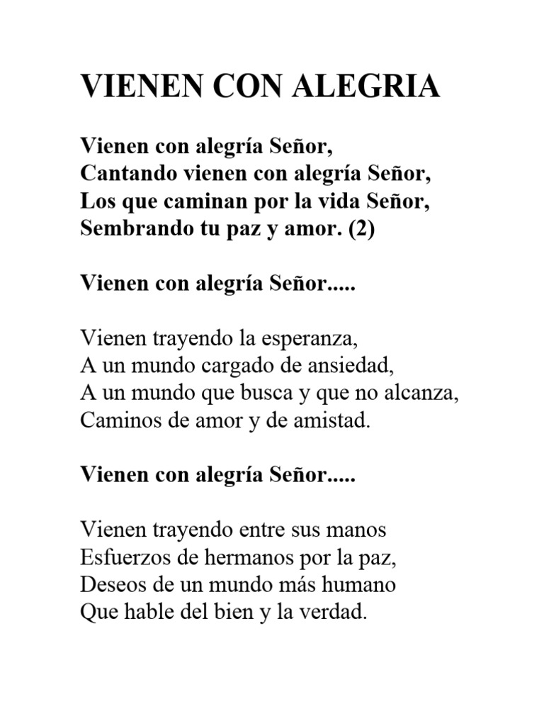 Vienen Con Alegria | PDF Vienen Con Alegria | PDF