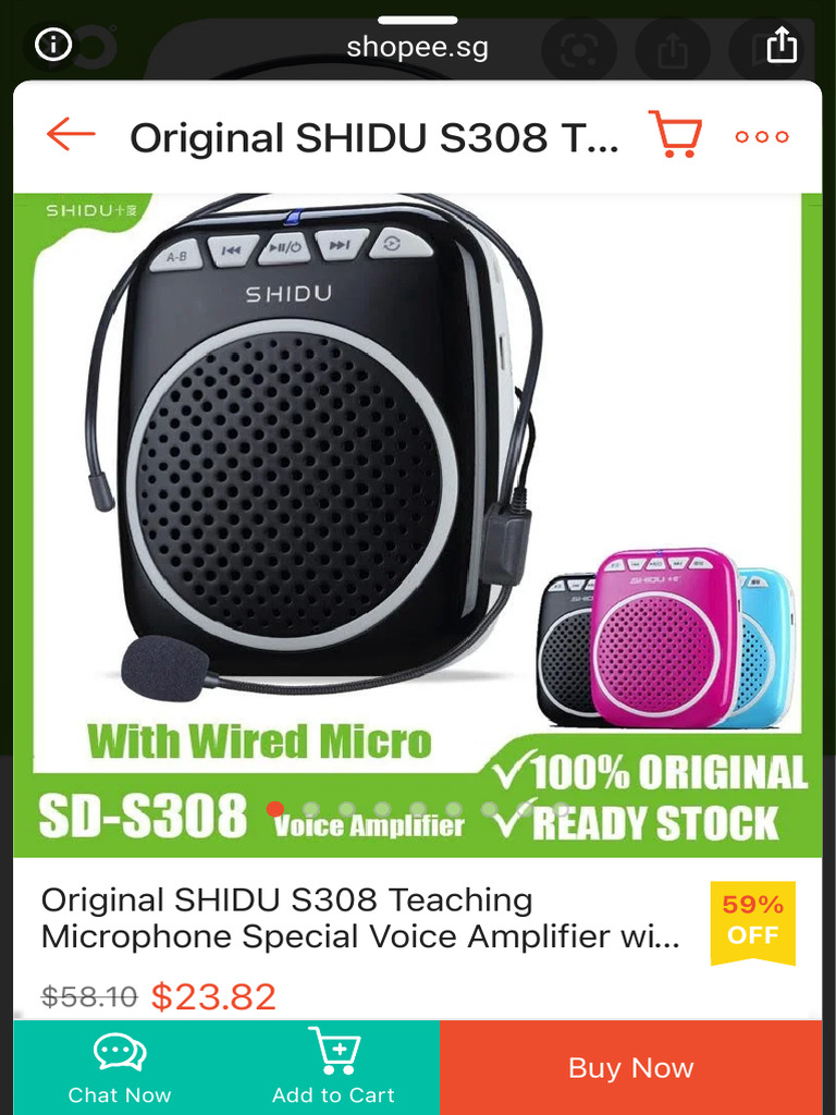 Original SHIDU S308 Teaching Microphone Special Voice Amplifier With Wired Headset Waist Neck ...