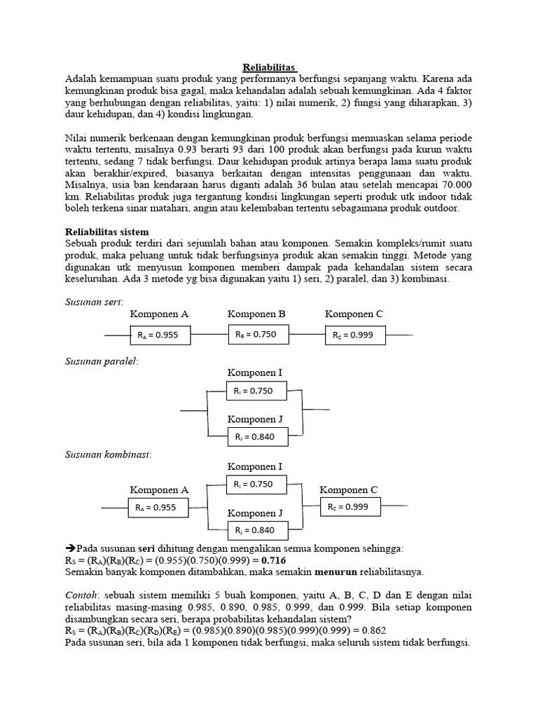 Rumus Kehandalan Sistem dan Metode | PDF