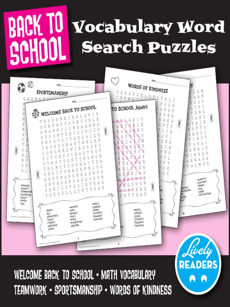 Back to School Vocabulary Activities | PDF