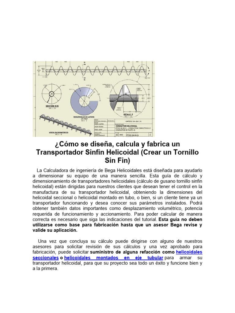Calculo de Helicoidales Con Excel | PDF | Tornillo | Microsoft Excel