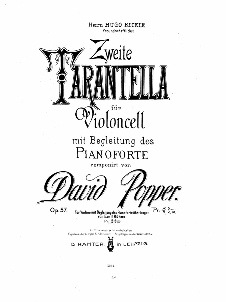 D. Popper Tarantella Piano | PDF