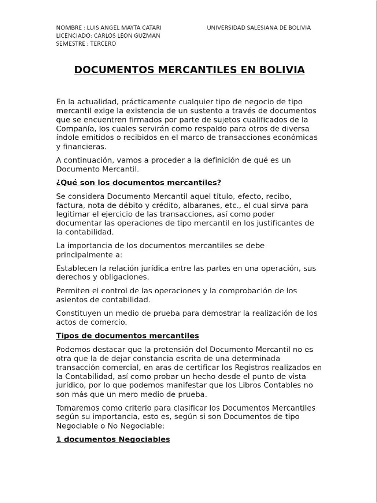 Documentos Mercantiles | PDF