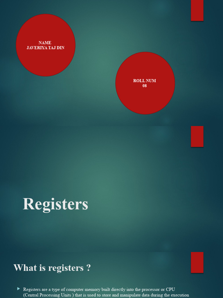 Registers | PDF | Input/Output | Central Processing Unit