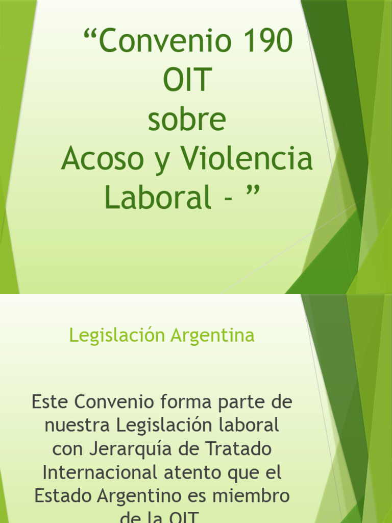 Power Point Acoso Laboral Conv. 190 | PDF | Acoso sexual | Violencia