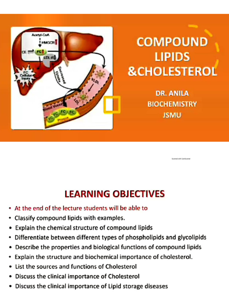 Compound Lipid and Cholestrol | PDF