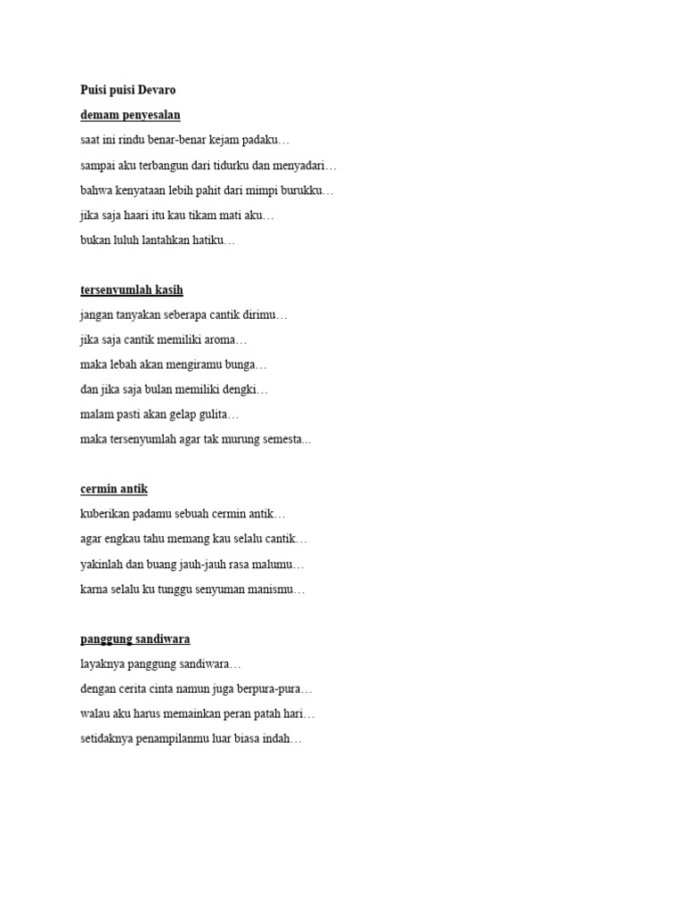 Puisi Sajak Devaro | PDF