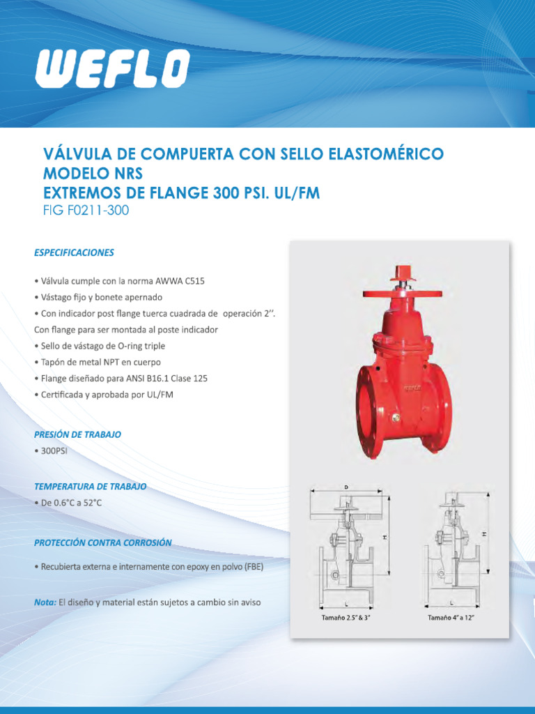 Válvula Compuerta NRS | PDF
