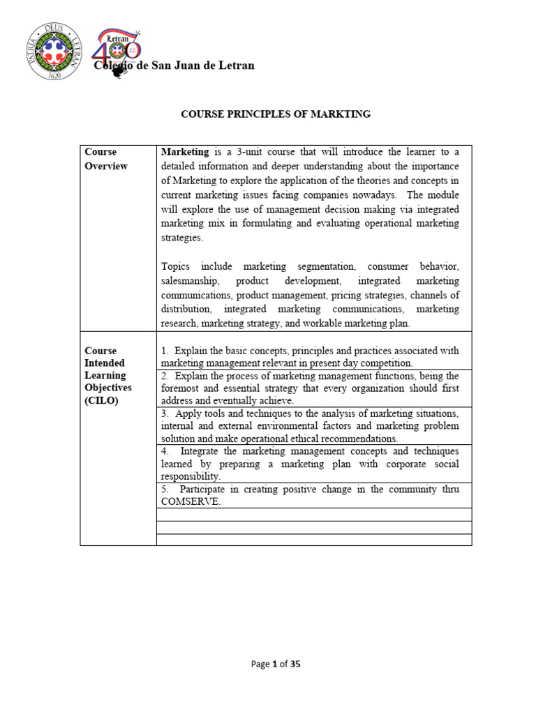 Marketing Management - Basic Principles of Marketing | PDF | Marketing ...