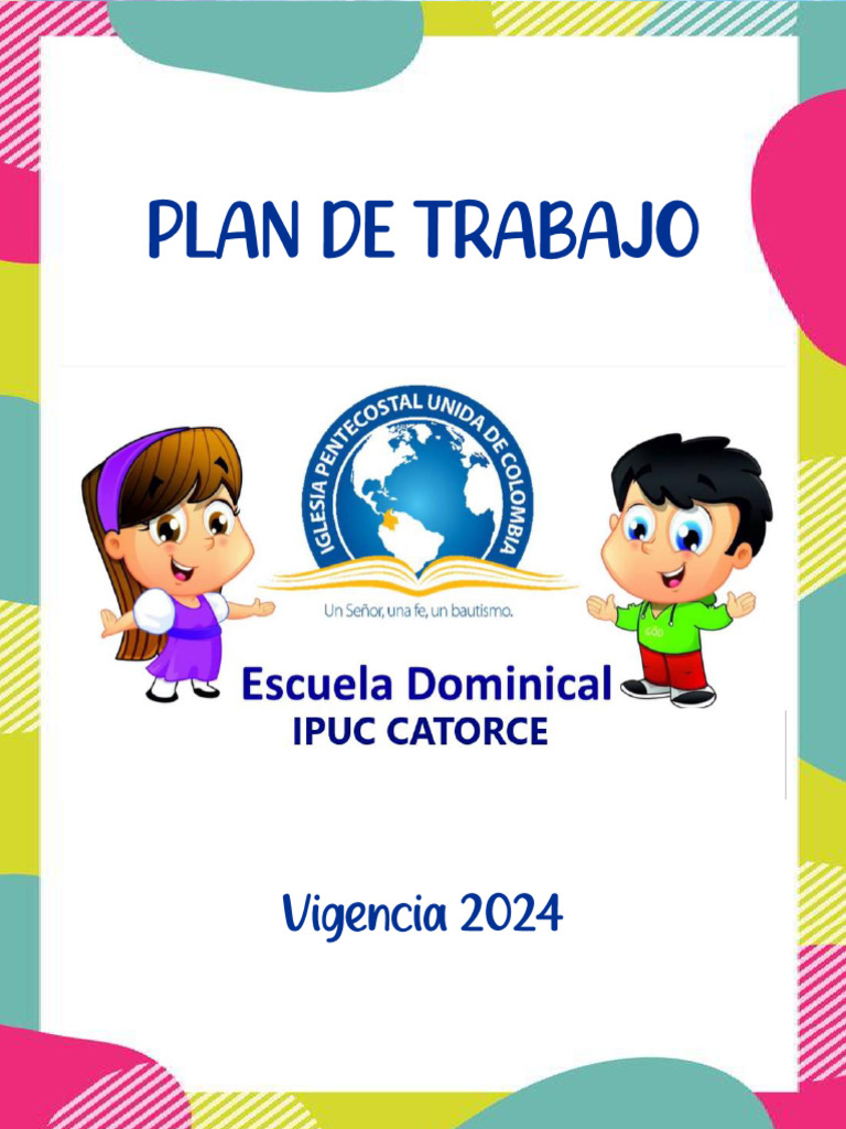 Plan de Trabajo Escuela Dominical 2024 - Ipuc 14 | PDF | Escuela dominical