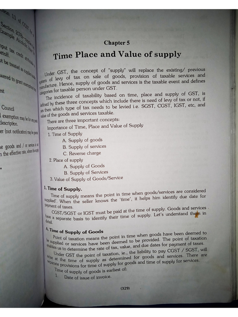 Time, Place, Value of Supply | PDF