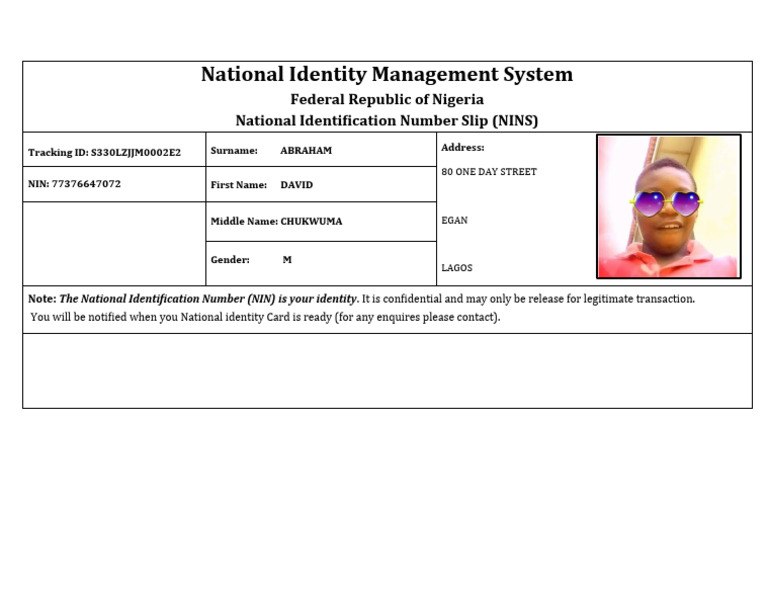 National Identification Card | PDF
